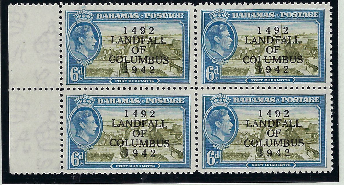Bahamas 1942 Landfall 6d olive-green and light blue, SG169/a ...