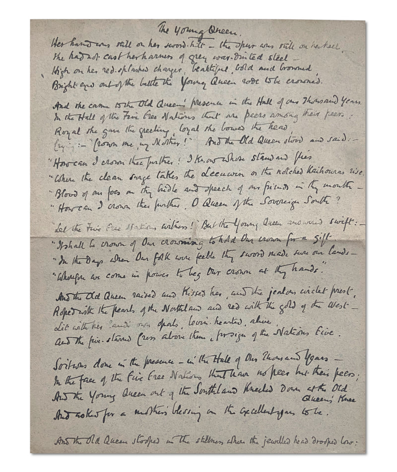 Rudyard Kipling handwritten poem manuscript — JustCollecting