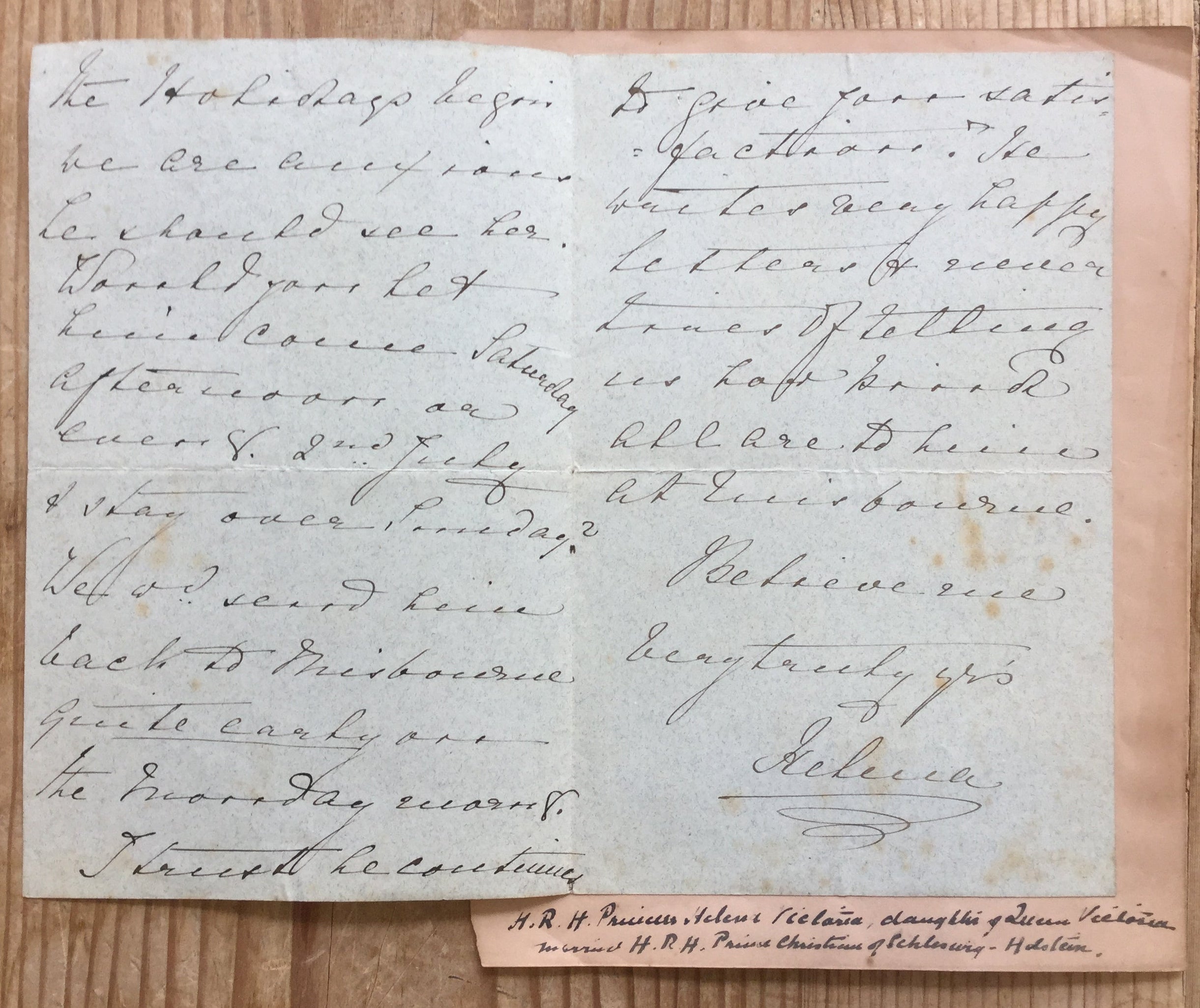 HRH Princess Helena handwritten letter — JustCollecting