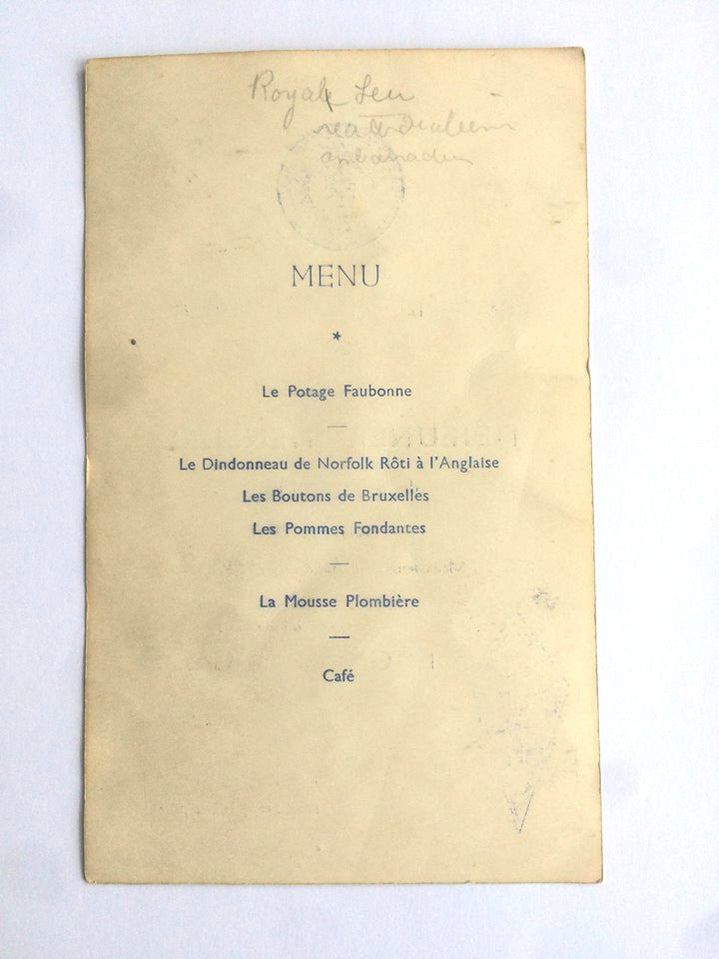 Charles De Gaulle signed WW2 menu — JustCollecting