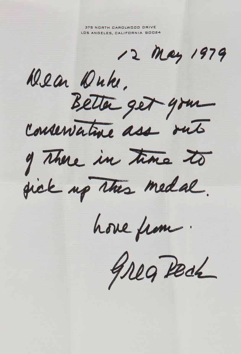Gregory Peck handwritten letter to John Wayne — JustCollecting